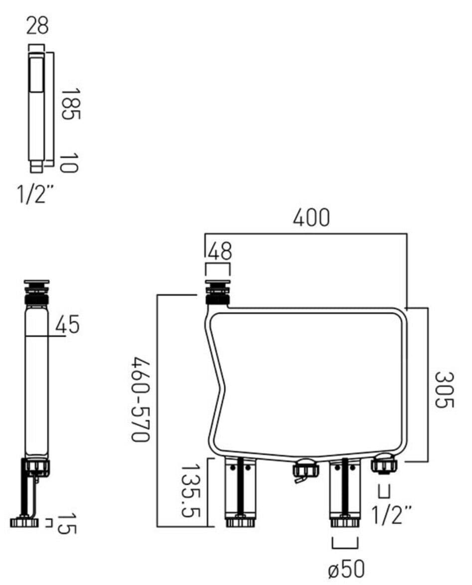 Vado Zoo Capsule shower kit with round handset in chrome ZOO-CAPSULE-C/P